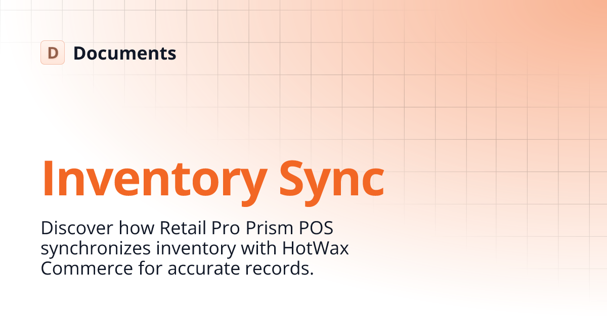 Inventory Sync | Documents