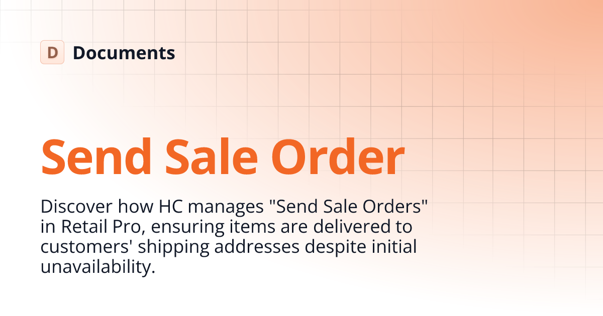 Send Sale Order | Documents