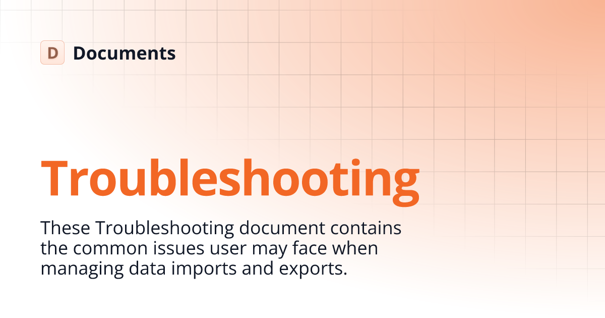 Troubleshooting | Documents