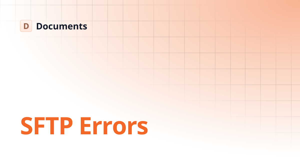 SFTP Errors | Documents