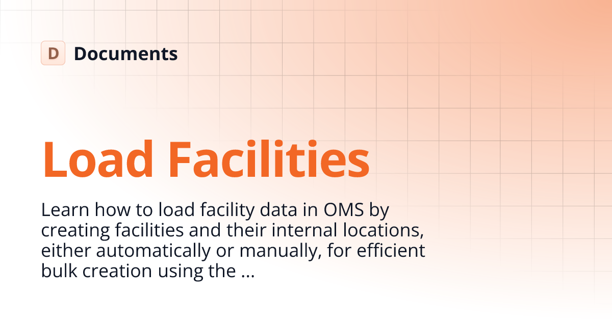 Load Facilities | System Admins | Documents