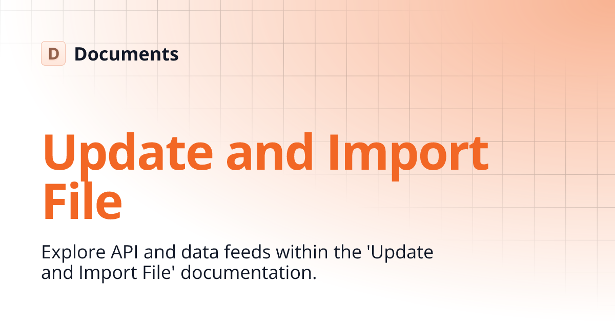 Update and Import File | Documents