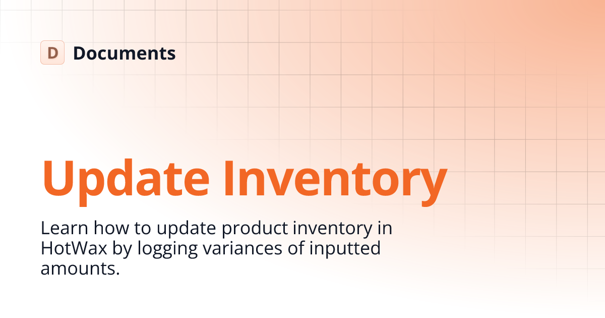Update Inventory | Documents