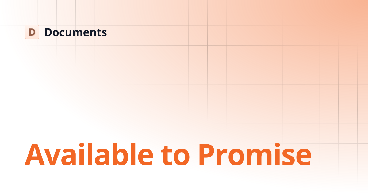 Available to Promise | Integrate with HotWax | Documents