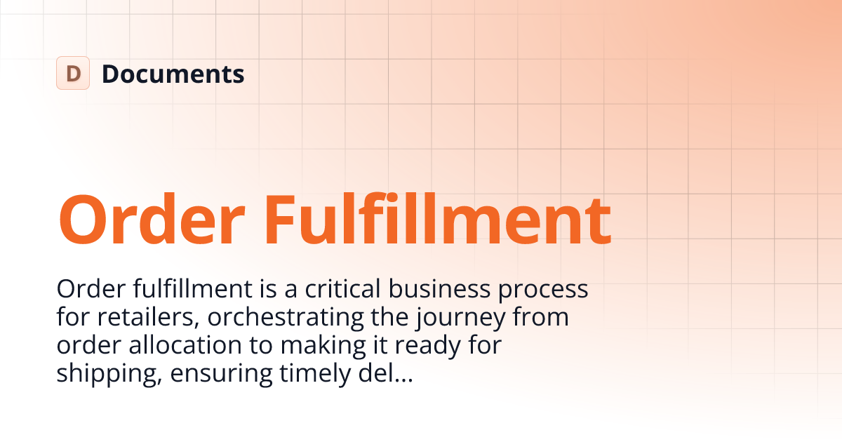 Order Fulfillment | Documents