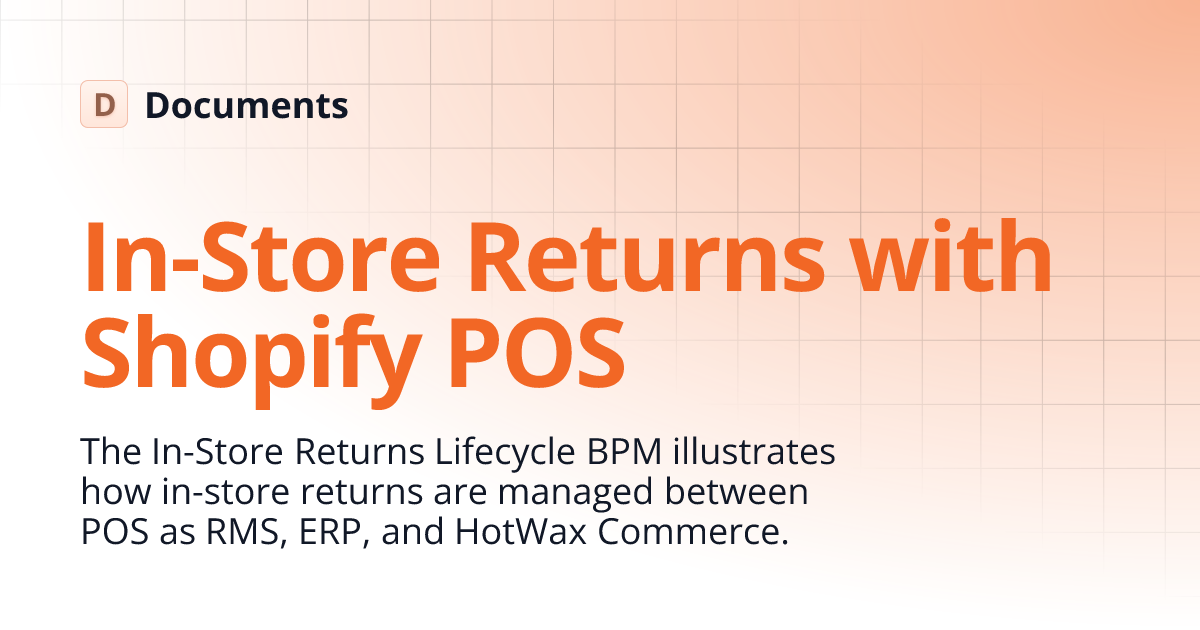 In-Store Returns with Shopify POS | Learn HotWax OMS | Documents