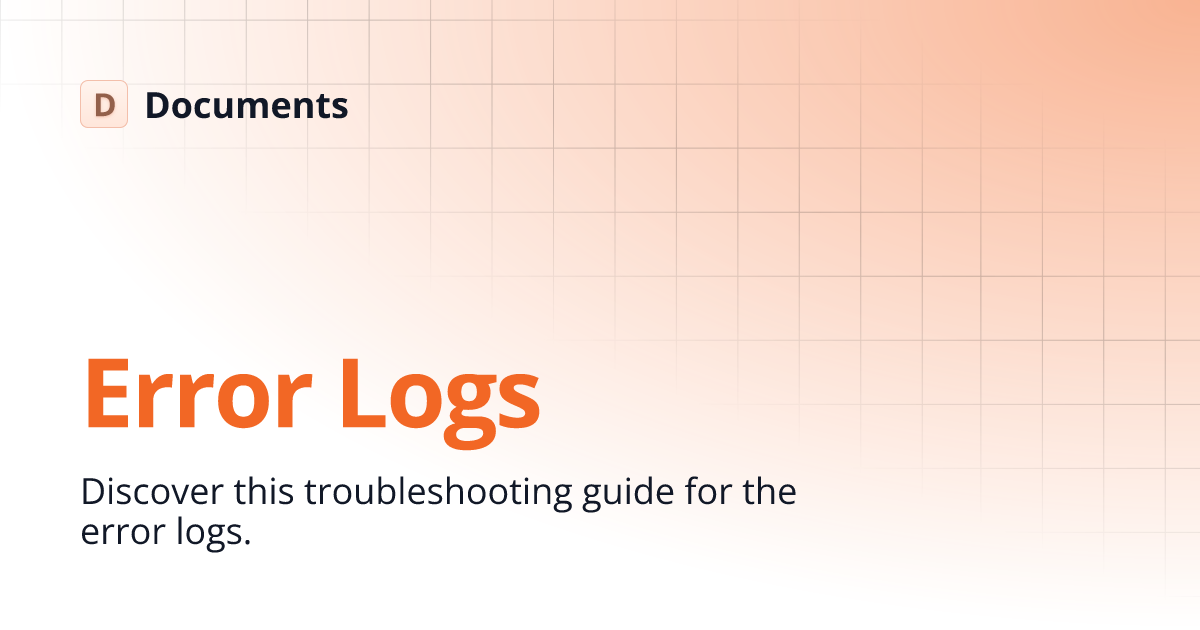 Error Logs | Documents