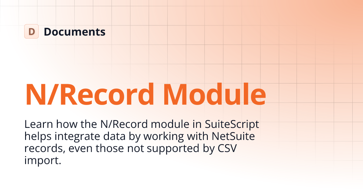 N/Record Module | Documents