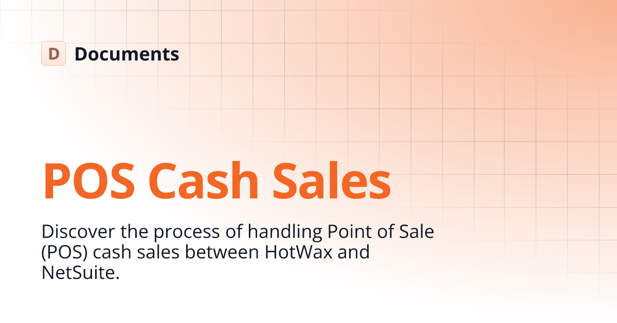 POS Cash Sales | Documents