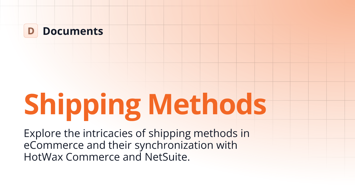 Shipping Methods | Documents