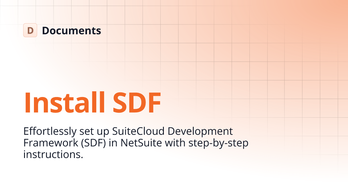 Install SDF | Documents