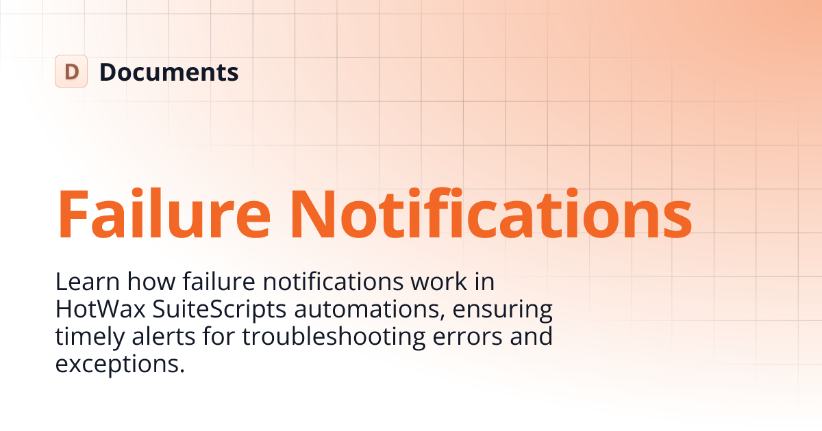 Failure Notifications | Documents
