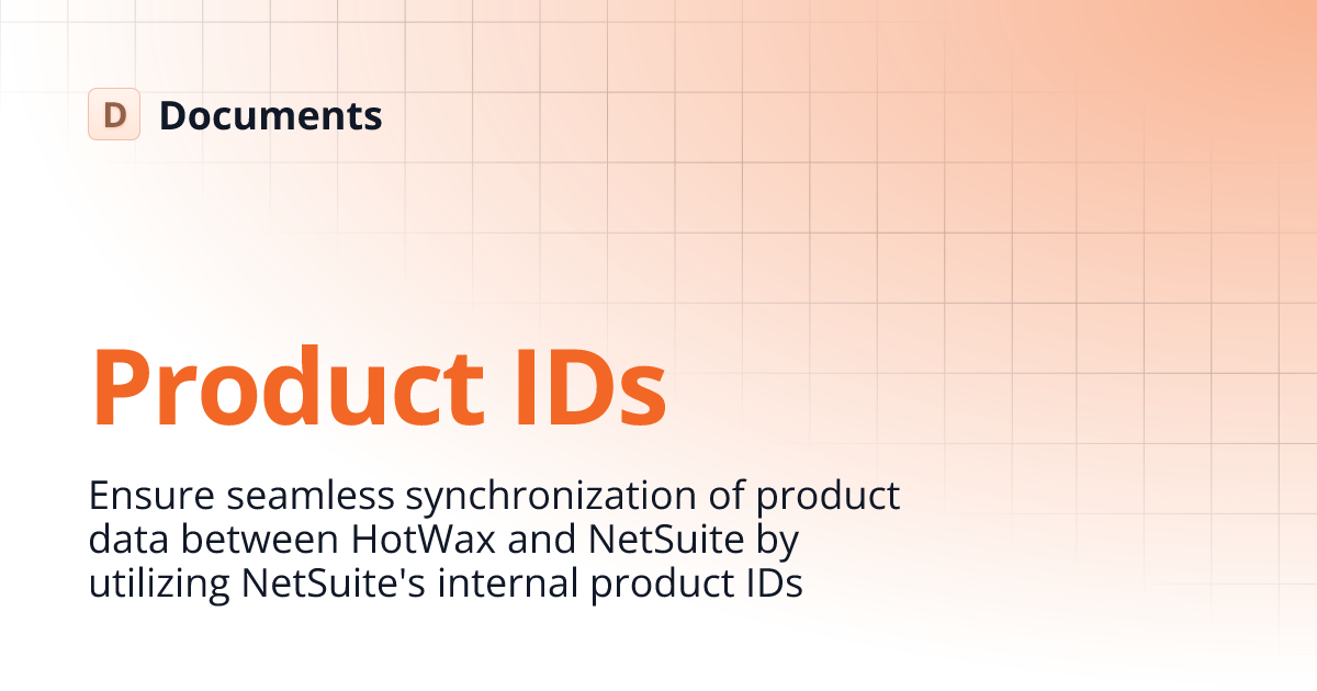 Product IDs | Documents