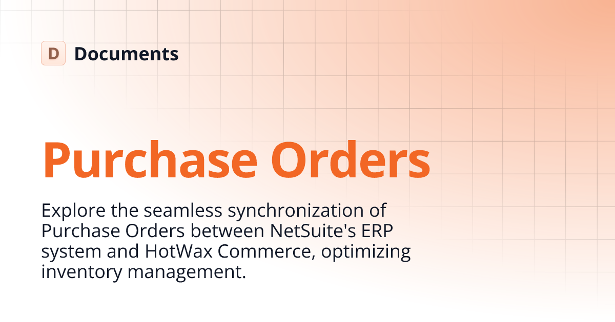 Purchase Orders | Learn NetSuite | Documents