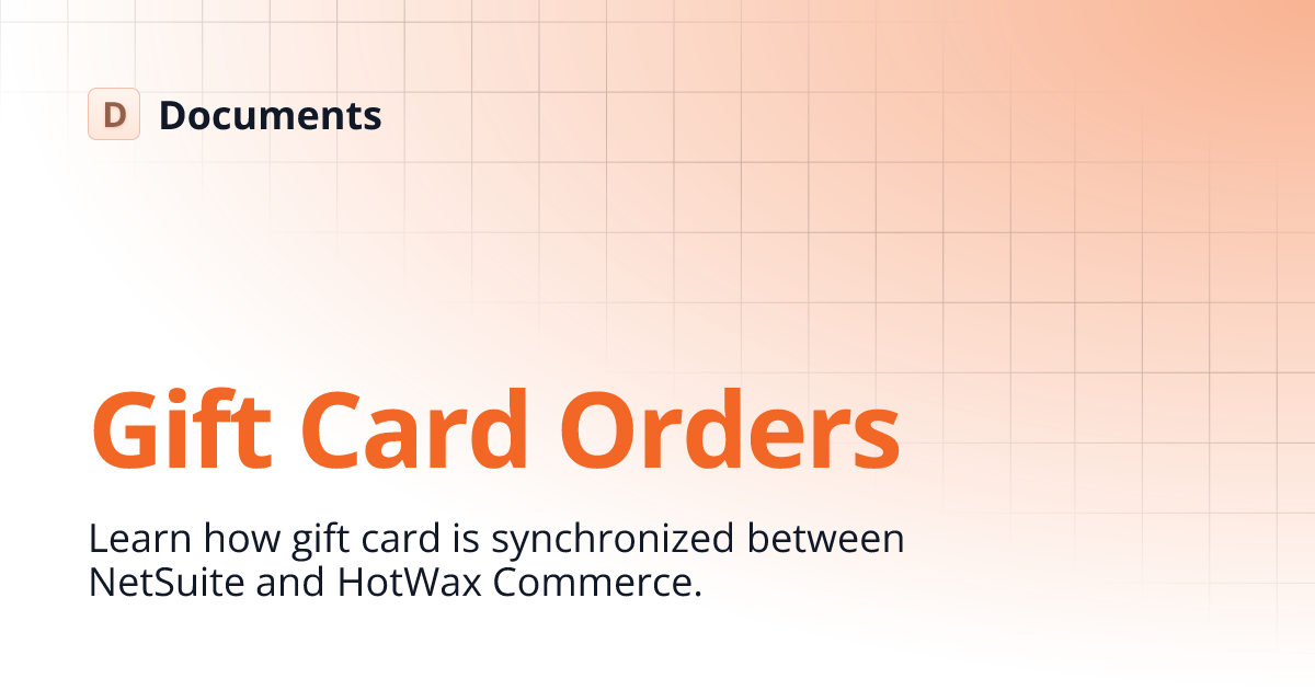 Gift Card Orders | Documents