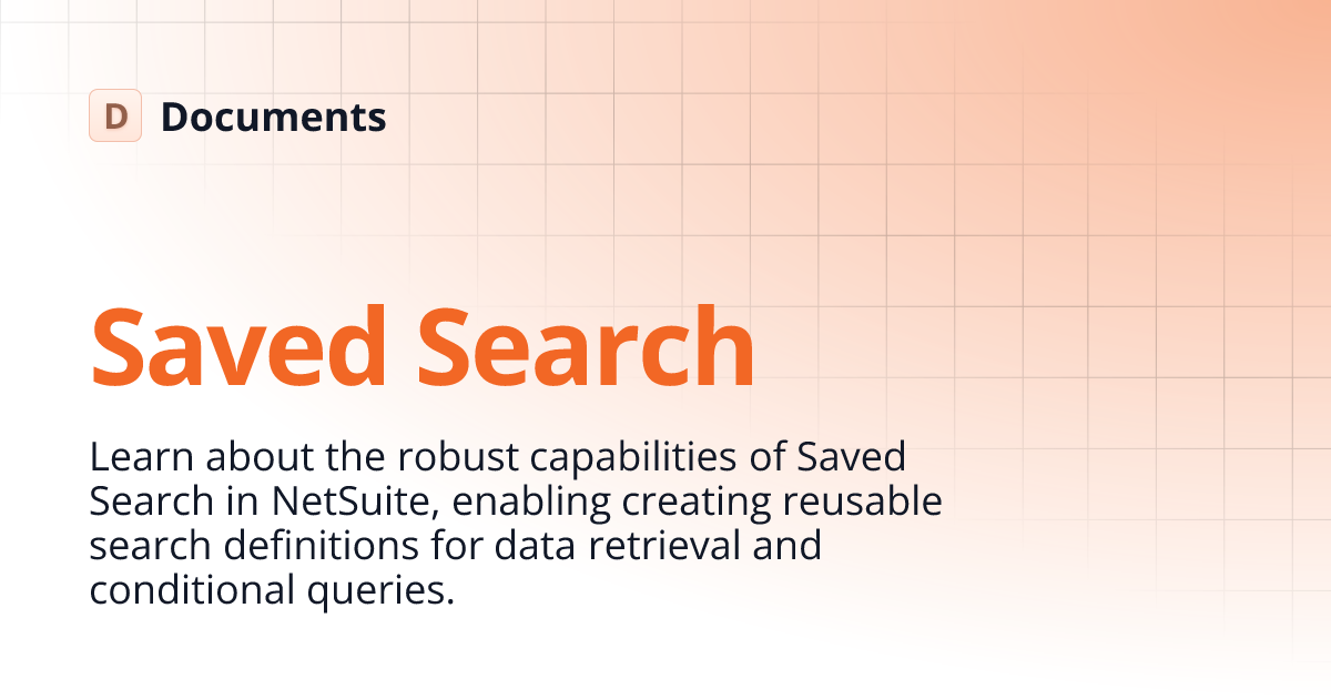 Saved Search | Documents