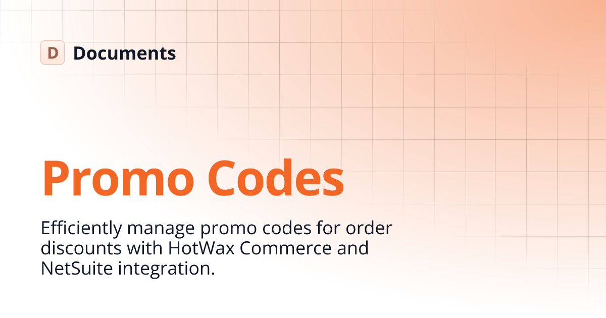 Promo Codes | Documents