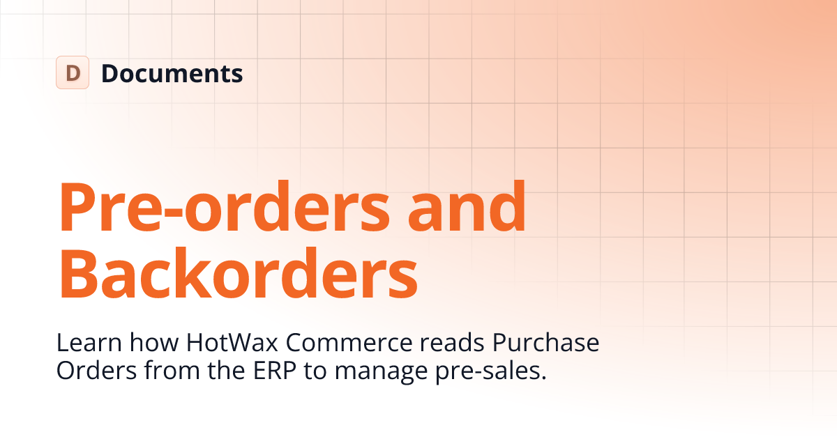 Pre-orders and Backorders | Documents