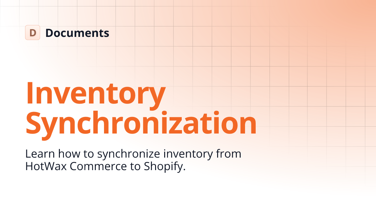 Inventory Synchronization | Documents