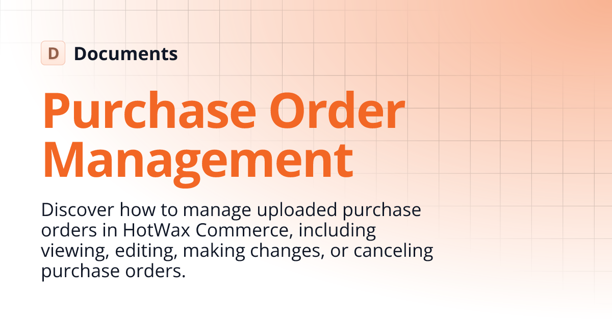 Purchase Order Management | Documents