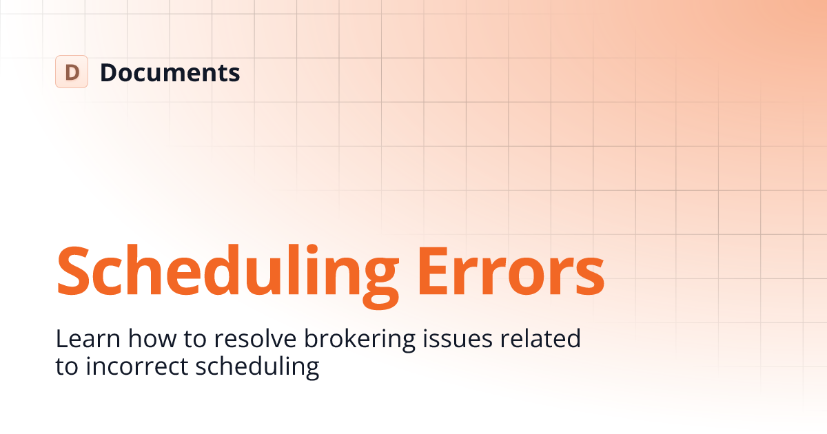 Scheduling Errors | Documents