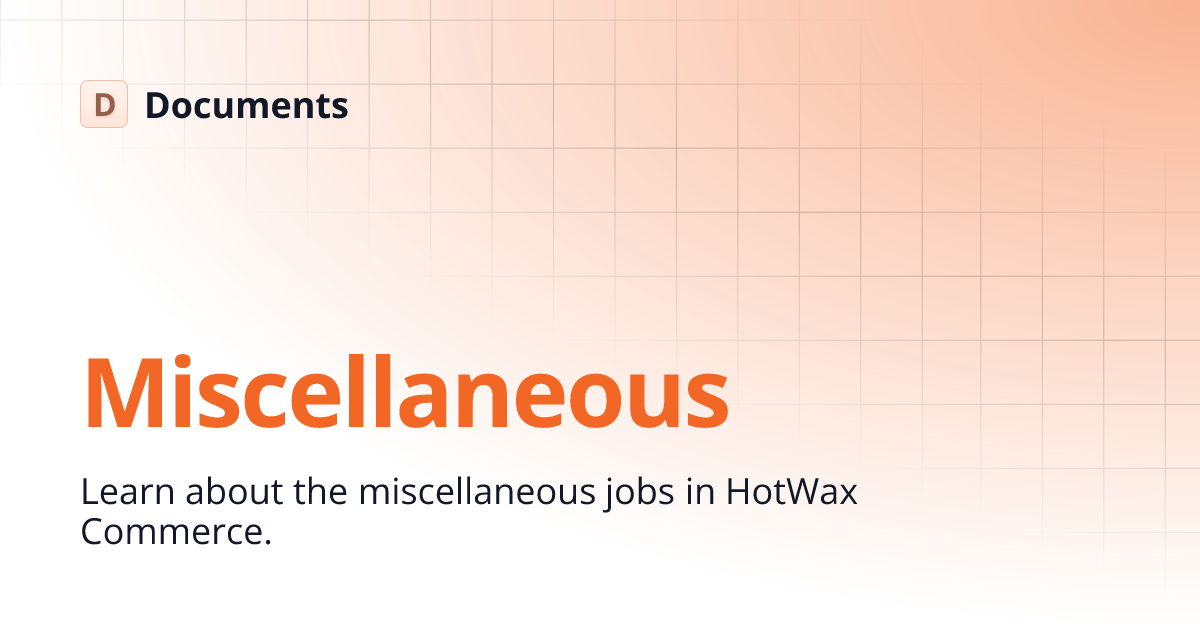 Miscellaneous | Documents