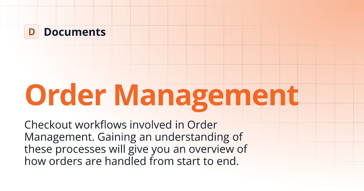 Order Management | Documents