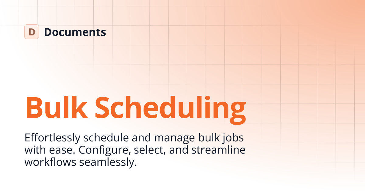 Bulk Scheduling | Retail Operations | Documents