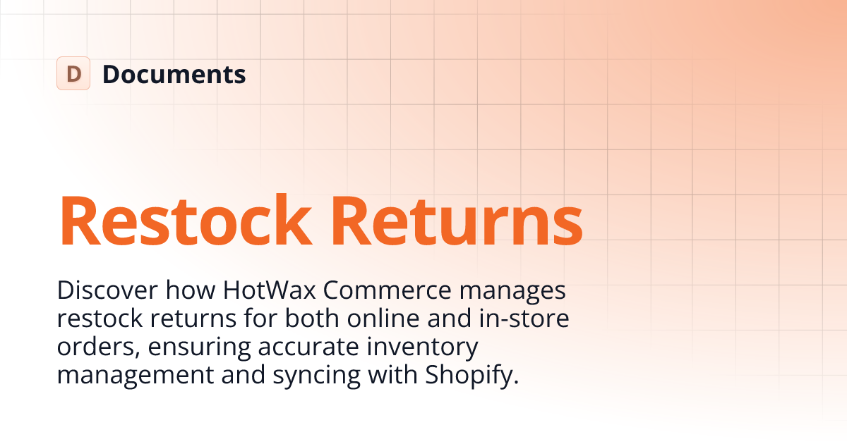 Restock Returns | Documents