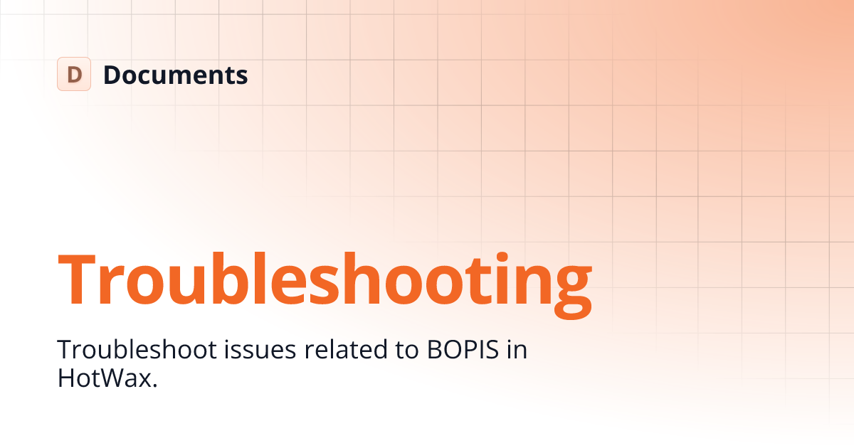 Troubleshooting | Store Operations | Documents