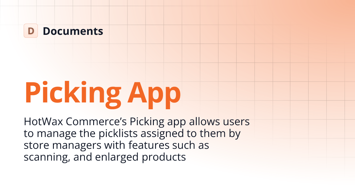 Picking App | Documents