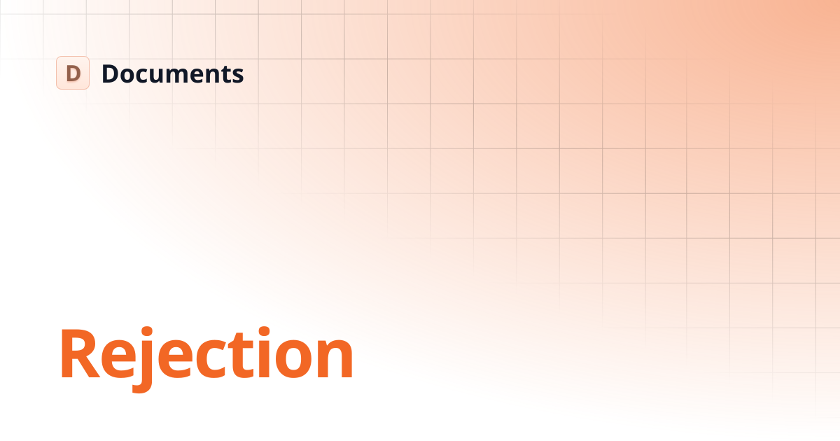 Rejection | Store Operations | Documents