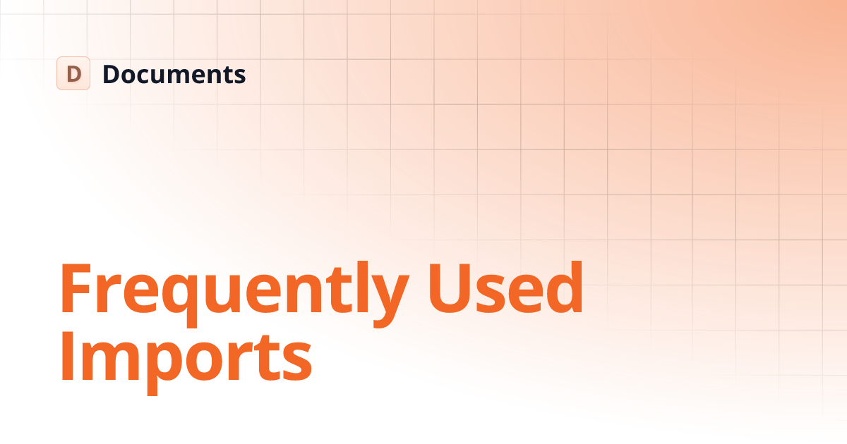 Data Import and Export | Documents
