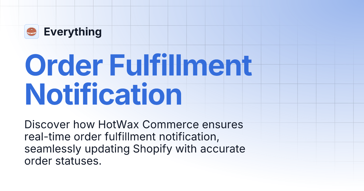 Order Fulfillment Notification | Everything