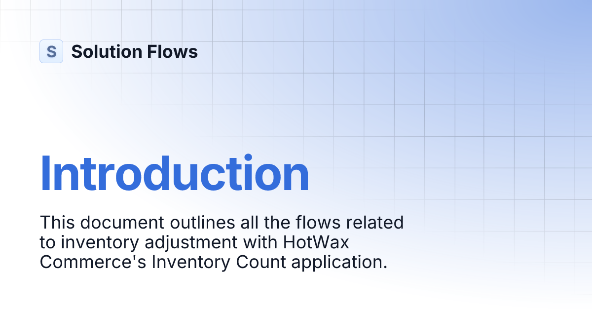Introduction | Solution Flows